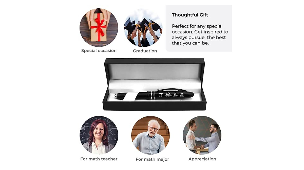 Symbols of Mathematics Engraved Gift Pen - Perfect for Math Lovers