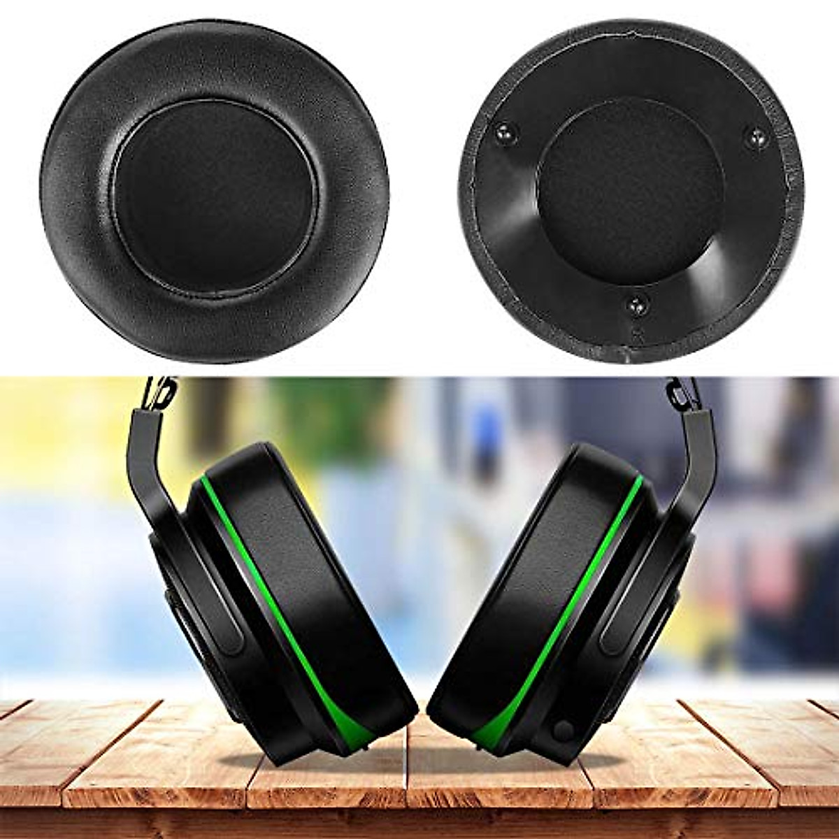 Geekria QuickFit Protein Leather Ear Pads for Razer Thresher Ultimate Dolby 7.1 Surround Sound Gaming Headset Replacement Earpads/Ear Cushion/Ear Cups, Headset Ear Cover Repair Parts (Black)