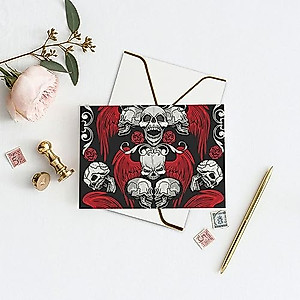 Vintage Skulls with Wing Thank You Cards With Envelopes, Blank Greeting Note Cards With Envelopes Blank Inside, Funny Birthday Cards For Women Men, Thank You Card For Wedding Business,Graduation