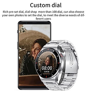 FILIEKEU Women Men Smart Watch Bluetooth Calls Heart Rate Sleep Monitor IP67 Waterproof Sport Fitness Tracker HD Touch Screen Silver Stainless Steel Smart Watches for Android iOS…