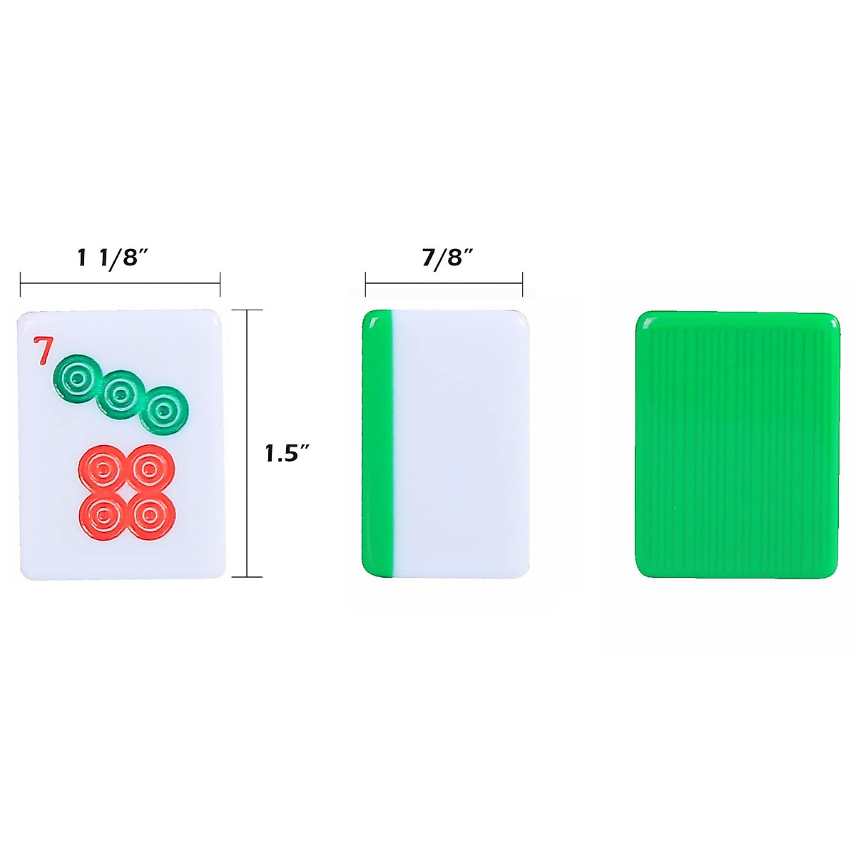 GUSTARIA Chinese Mahjong Set, Mahjong Game Set with 146 Numbered Large Tiles (1.5", Green), Mahjongg Tiles Set with Brown Carrying Case (Mah Jongg, Majiang)