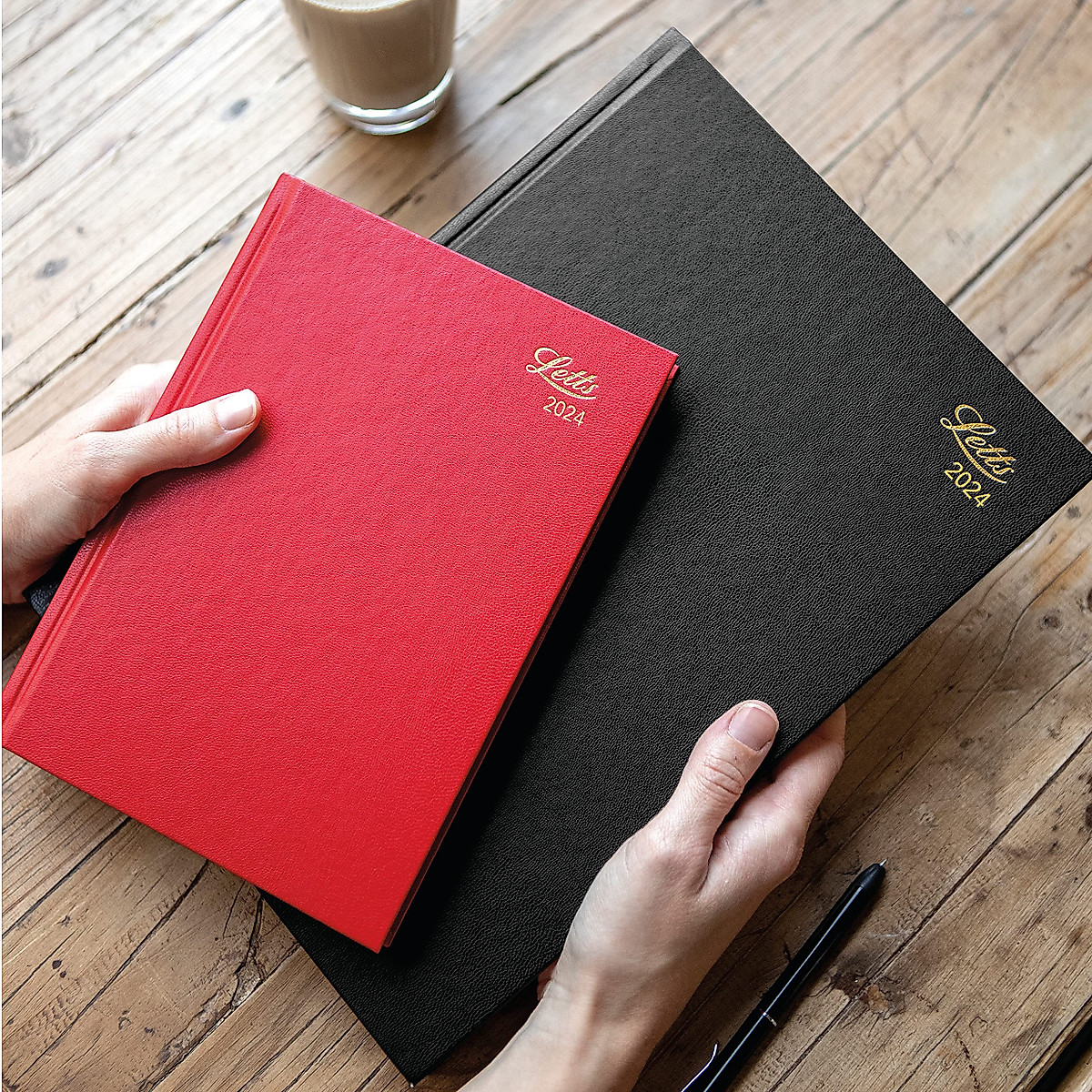 Letts of London Standard Daily Planner, 12 Months, January to December, 2024, Day-Per-Page, A5 Size, 8.25" x 5.875", Burgundy (C10XBY-24)