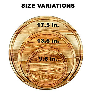 B.Brown Wood Round Cutting Board 13.5 inches Medium Cutting Board