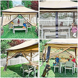 Yescom All-in-1 11x11ft Pop-Up Gazebo Tent with Mesh Sidewall Carry Bag Sunshading Shelter for Outdoor Yard Garden Patio