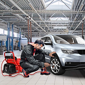 CRAFTSMAN Air Compressor Portable Air Tool Twin Tank 2Gallon, 1/3 HP Oil-Free Max 125 PSI Pressure, Model: CMXECXA0220242, Red