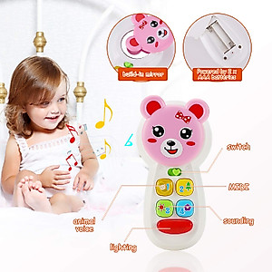 Earsam 6 to 12 Months Baby Phone Toy Rattles Musical Set, Infants Cell Phone Toy & Babies Rattles Teethers Set and Animals Newborn Soft Cloth Book, Baby Toys Early Educational and Sensory Learning
