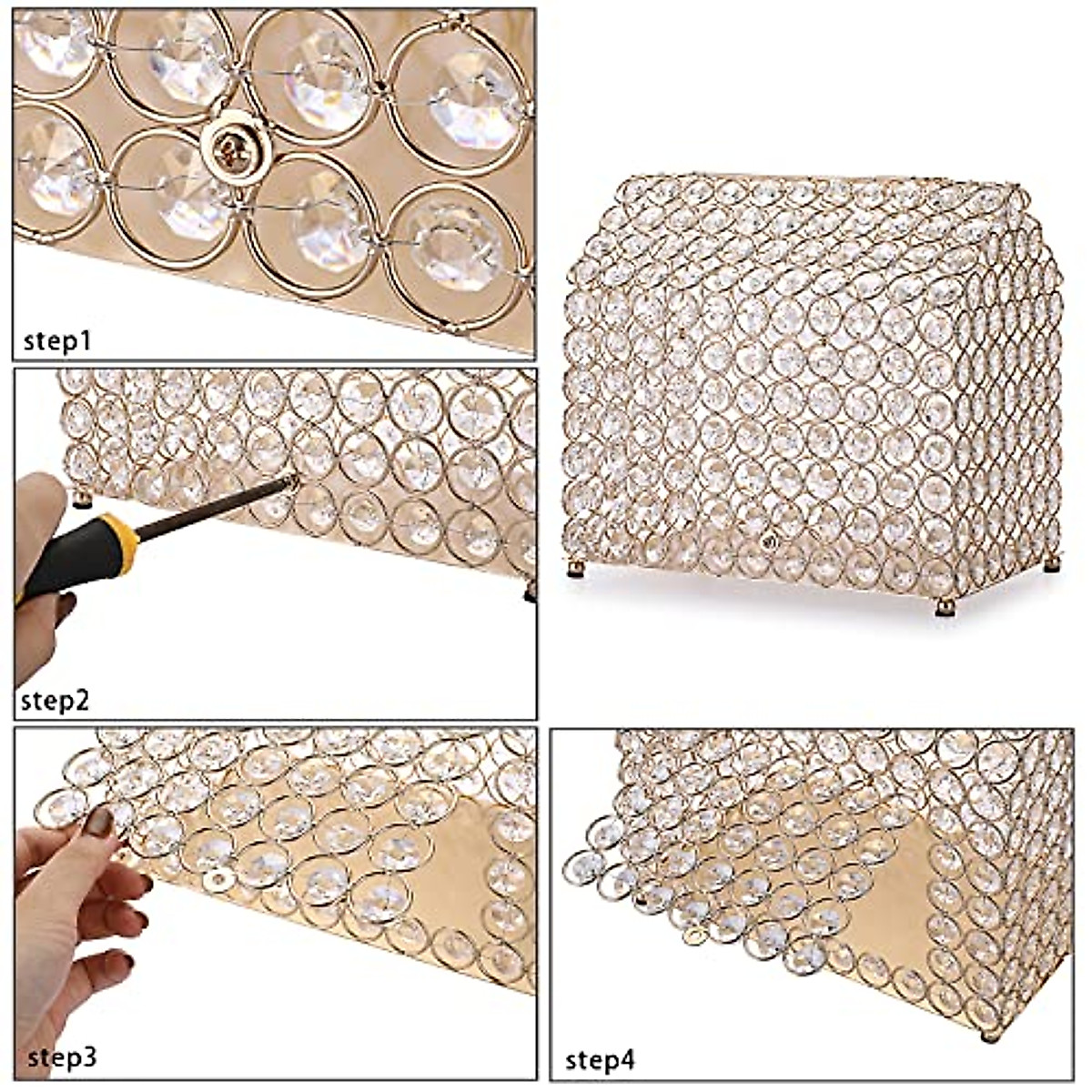 ELLDOO Crystal Wedding Card Box, House Shape Money Card Box Gold Gift for Wedding Receptions, Centerpiece Decor, Anniversary, Keepsake, Gift Display Box