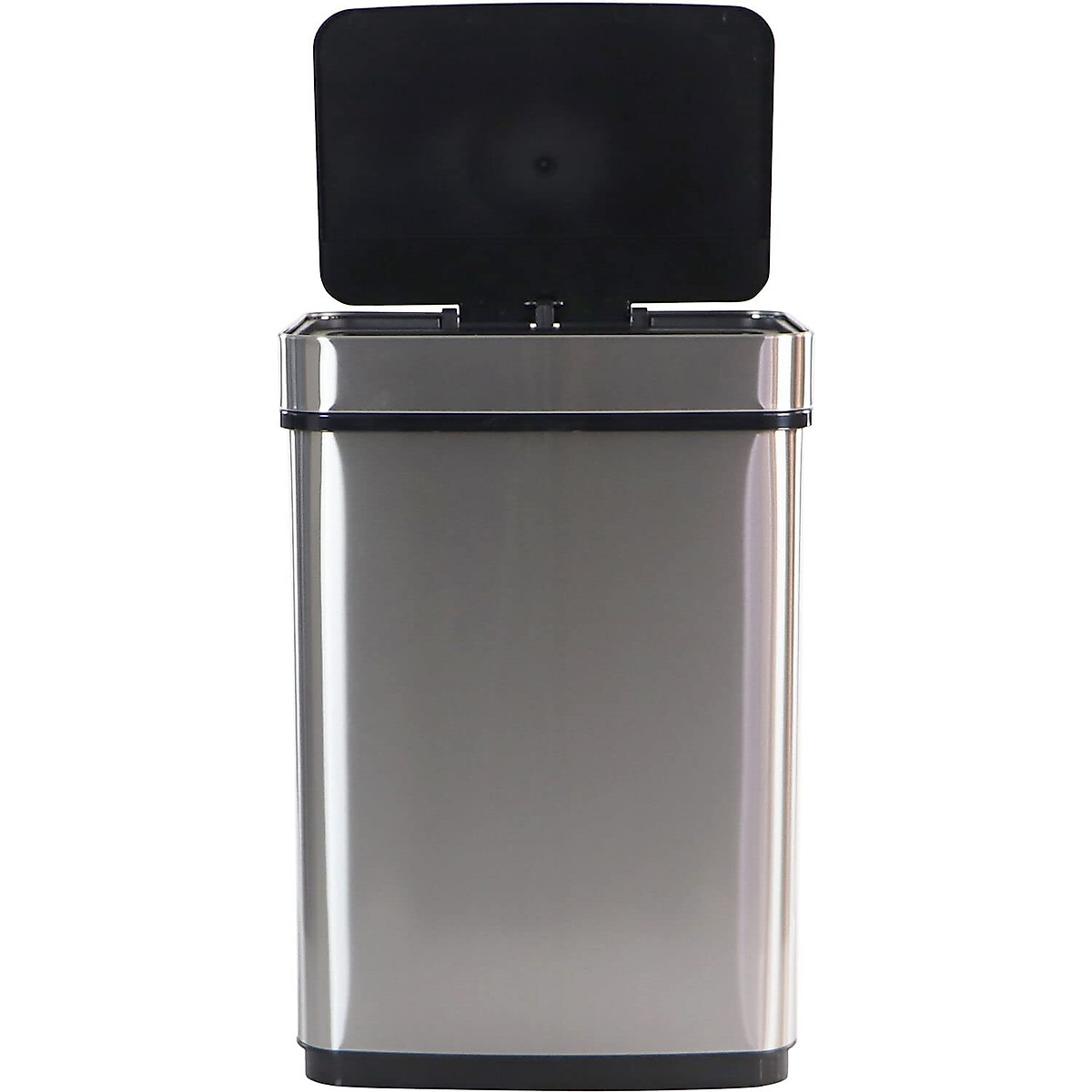 Hanover Home 33-in. Tall Hands-Free Steel Trash Can with Fingerprint-Resistant Finish and Soft-Close Motion Sensor Lid for Kitchen - 13.2 Gallons (50 Liters) in Black