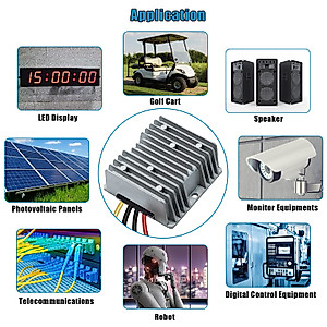 48V Step Down to DC 12V 20A 240W DC/DC Converter Regulator Buck Reducer Waterproof for Golf Cart Club Car LED Strip Light