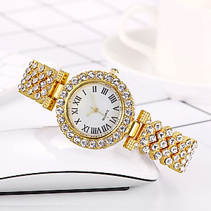 BESTKANG Women Diamond Watchs Luxury Fashion Ladies Bangle Bracelet Set Wrist Watch Female Dress Watch (Silver) (Gold)