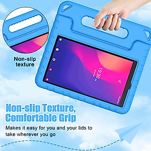 BMOUO Kids Case for Alcatel Joy Tab 2 8” 2020 (Model 9032Z), Shockproof Convertible Handle Stand Metroby t-Mobile Alcatel Joy Tab 2 Tablet Case - Blue