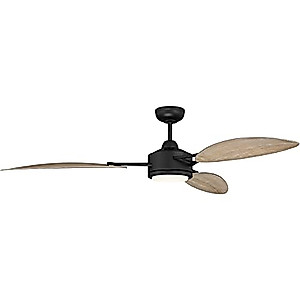 Craftmade 64" Journey Indoor/Outdoor Flat Black Finish Ceiling Fan, LED Light Kit (Optional), Remote Control Included, Smart WiFi Enabled with Voice Activation, works with Alexa & Smart Home Devices