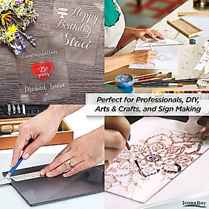 Icona Bay PET Plexiglass, Thin & Flexible Plastic Sheets (8.5x11 x 0.03 inch, Clear, 2 Pack), Easy to Cut for DIY Art Projects, Picture Frame Replacement Glass, PET Sheeting is Pliable Unlike Acrylic