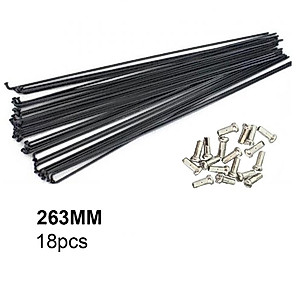 18Pcs 14G 251mm-269mm Mountain Bicycle Steel Spokes Bike Wheel Radius Knitting Needle Accessories with Caps Suitable 36-Hole Hub (Color : 263mm)