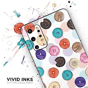 DesignSkinz The Colorful Donut Overlay Protective Vinyl Decal Wrap Skin Cover Compatible with The Samsung Galaxy S20 (Screen Trim & Back Glass Skin)