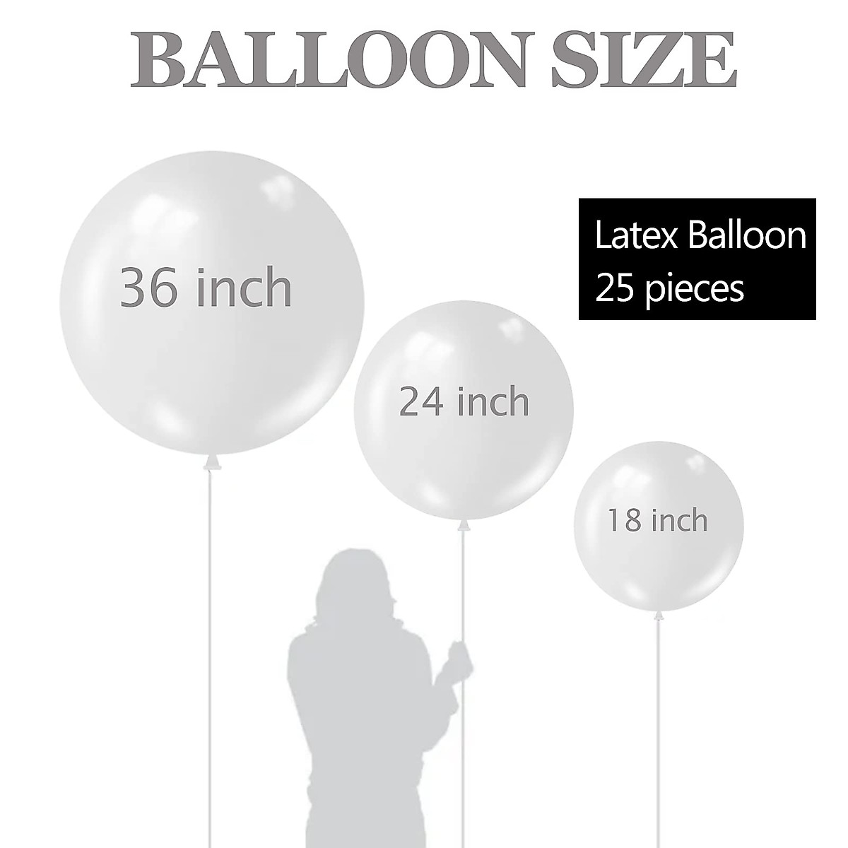 18 inch White Balloons 25 pcs Large White Latex Balloons for Baby Shower Wedding Birthday Party Decorations