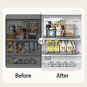 Lazy Susan Storage Turntable for Refrigerator, 16.5'' Transparent Swivel Fridge Lazy Susan Turntable Organizer, Lazy Susan Turntable for Fridge, Pantry, Cabinet, Dining Table, Kitchen (Clear)