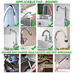 Movable Kitchen Faucet Head 360° Rotatable Faucet Sprayer Head Replacement Anti -Splash Tap Booster Shower and Water Saving Faucet for Kitchen (360° Faucet Head) Novsix