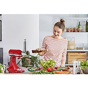 Stainless Steel Slicer Shredder Attachments for KitchenAid Stand Mixers, Dishwasher Safe, Large Vegetable Cheese Grater Slicer Accessories with 3 Blades by Rafbar