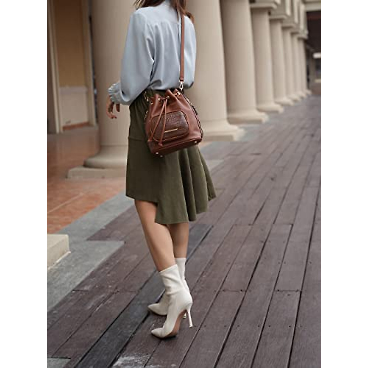 MKF Collection Crossbody Bucket Shoulder Bag for Women Handbag Purse