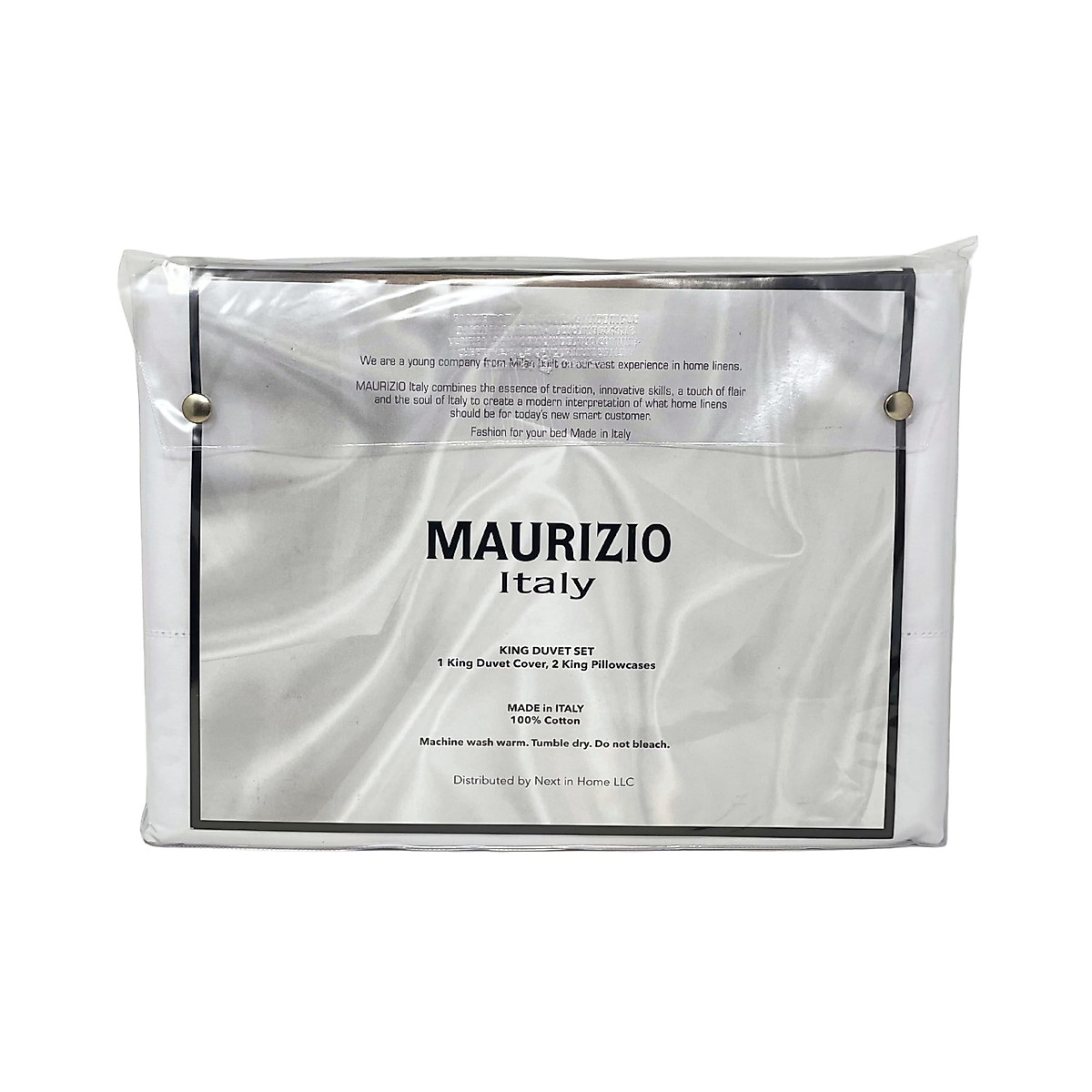 Maurizio Italy 3 Piece 100% Cotton Luxury Duvet Quilt Comforter Cover Set with an Embroidered Hemstitch Detail (King (U.S. Standard))