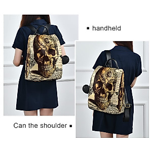 ALAZA Day of the Dead Skull Flower Women Backpack Anti Theft Back Pack Shoulder Fashion Bag Purse