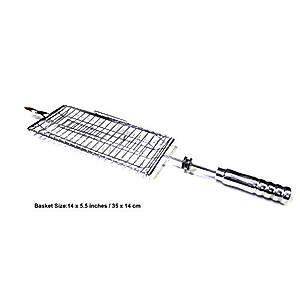 Oca-Brazil Fish & Vegetable Basket - Skewer for BBQ 28" - Professional Grade