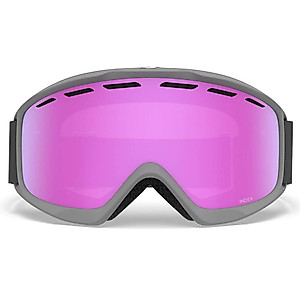 Giro Index OTG Adult Snow Goggles - Titanium Wordmark Strap with Vivid Pink Lens (2021)