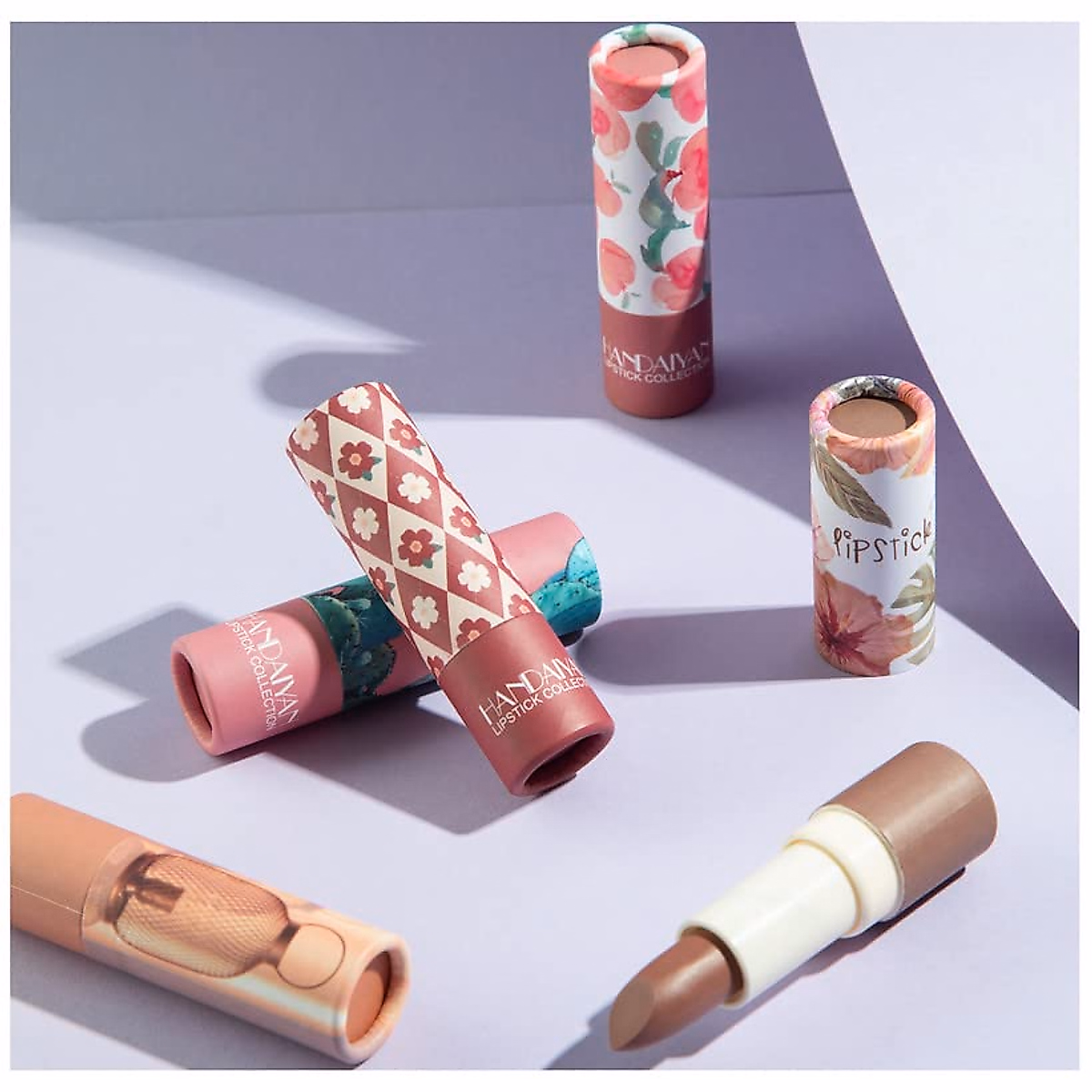 AKARY Matte Nude Lipstick, Bold & Intense Nudes Paper Tube Lipsticks Smooth Velvety Lip Gloss, Long Lasting Lip Stick Non-Stick Cup Not Fade Nude Lip Stick, Senior Matte Lip Makeup Gifts for Women and Girls