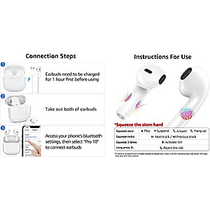 Wireless Earbuds, Bluetooth Earbuds Touch Control Stereo Sound Bluetooth Headphones with Mic, 35H Playtime IPX7 Waterproof Wireless Ear Buds with Type C Charging Case for airpod iPhone Android iOS