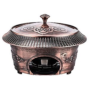 ENPAP Chafing Dish Buffet Set - Lid + Food Pan + Environmentally Friendly Inner Core + Openwork Fuel Holders + Retro Base - Warmer Kit, Stainless Steel (Color : Red Copper)