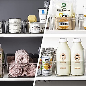 BINO | Plastic Storage Bins, Small | THE CURVE COLLECTION | Multi-Use Organizer Bins | Storage Containers Kitchen, Pantry and Home Organization | Fridge Organizers | Pantry Organization and Storage