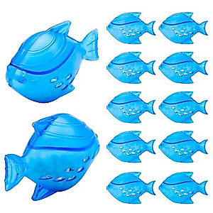 Funmit 12 Pack Universal Humidifier Cleaner Fish Compatible with Almost All Humidifiers and Fish Tanks, Purifies Water, Prevents Hard Water Build-Up, Reduces Scale, Blue
