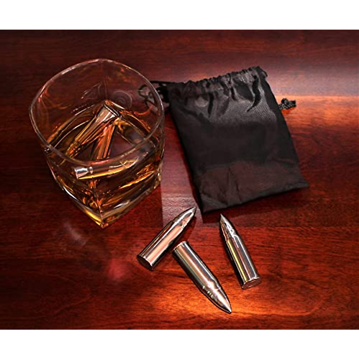 Set of 6 Whiskey Stones Extra Large with Base, Gifts for Christmas Stocking Stuffers, for Men Dad, Unique Ideas for Birthday Boyfriend Him Cool Gadgets for Husband Brother