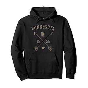 Minnesota Hoodie Vintage Distressed State Outline Arrows