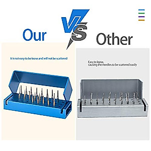 4 Pcs 30 Holes Dental Burs Holder Block Case Opening Box Dental Lab Aluminum Bur Case Organizer