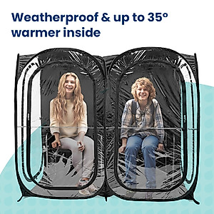 WeatherPod – The Original Pop Up Spectator Pod – Extra Large Weatherproof Pop-Up Pod for up to 2 People – Lightweight, Easy Open & Close – Protection from Cold, Wind and Rain – 70” x 35”