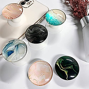 WUYULB Clear Crystal Glitter Collapsible Expandiing Moblile Phone Grip Stand Holder for Smartphones and Tablets Cell Phone Accessory (Blue Ocean Beach)