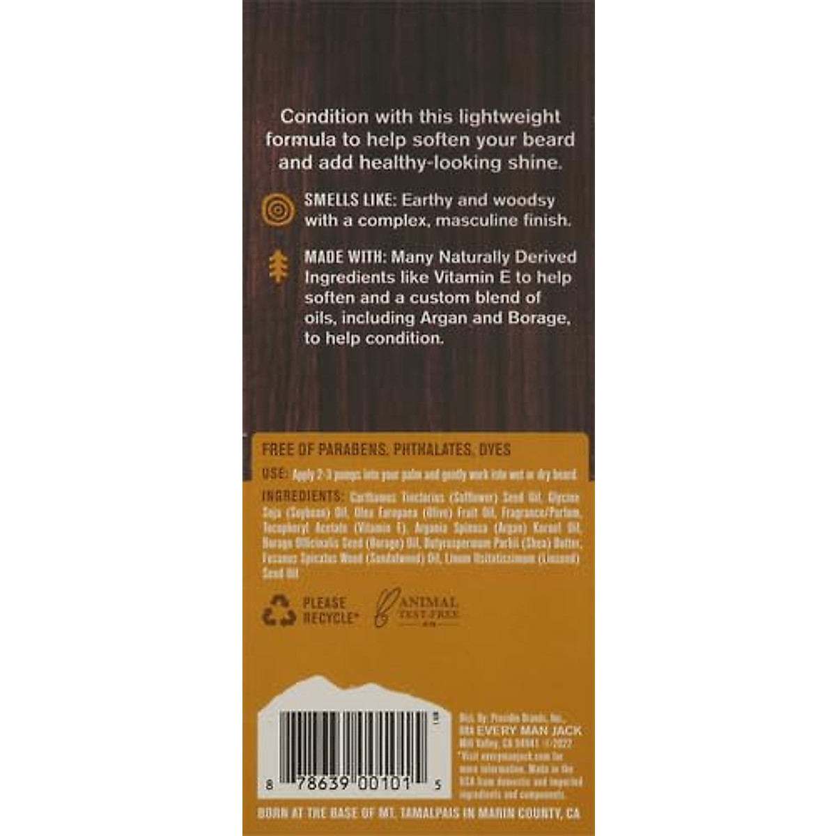 Every Man Jack Sandalwood Scent Hydrating Beard Oil, Paraben Free, Natural, 1.0 Fluid Ounce (Pack of 1)