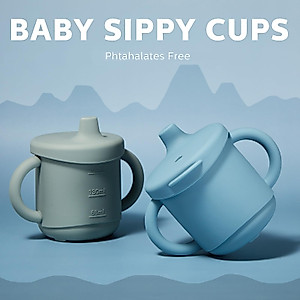 Baby Straw Cup Silicone Baby Training Cup 6 oz Infant Learning Cup Baby Training Sippy Cute Cup with Lid and Handle Baby Transition Cup for Over 6 Months Baby Infant Toddler (Pink, 1)