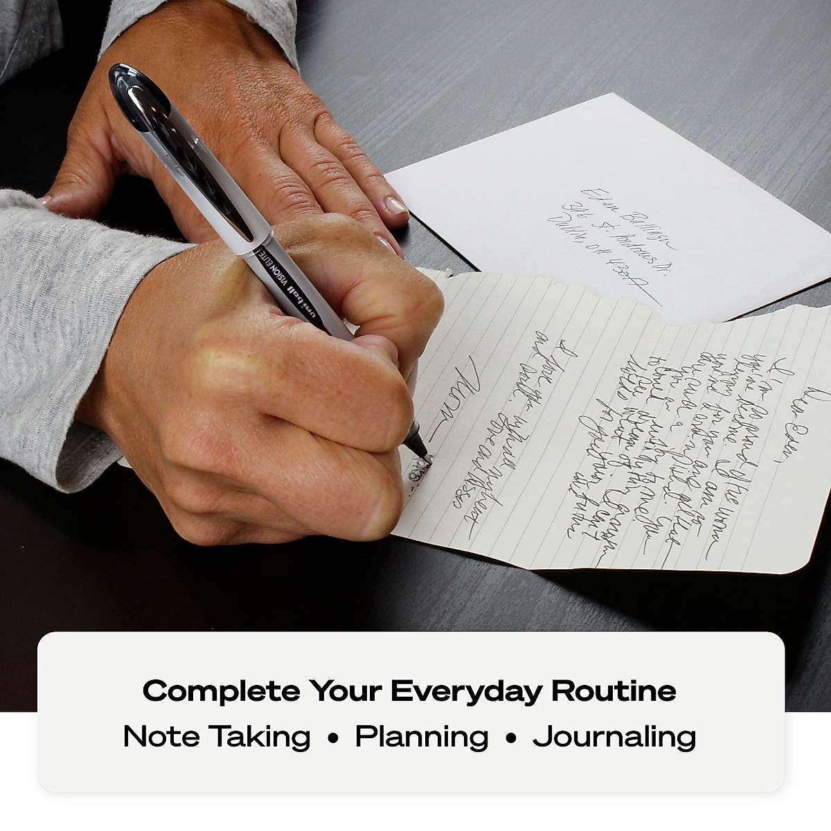 uni-ball Vision Elite BLX Infusion Rollerball Pens, Bold Point (0.8mm), Blue/Black, 5 Count