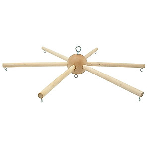 Yimisya Wooden Mobile Frame Kit Natural Wood Bed Bell Wind Chimes Baby Crib Hanger Frame Baby Bedroom Ceiling Mobiles Toy Decoration Newborn Gift (Style A)