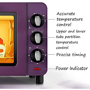 Tabletop Electric Oven 15L Household Oven, Small 1200W Three Layer Baking Four Tube Heating - 9" Pizza, 8" Cake - Includes Bakeware and Grill (Color : A) (C) (C)