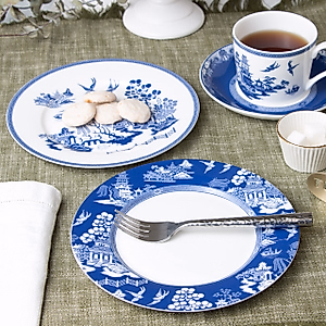 Grace Teaware (Blue Willow Scene) Set of 4 Dessert/Salad Plates 7.5-Inch, Made of Bone China