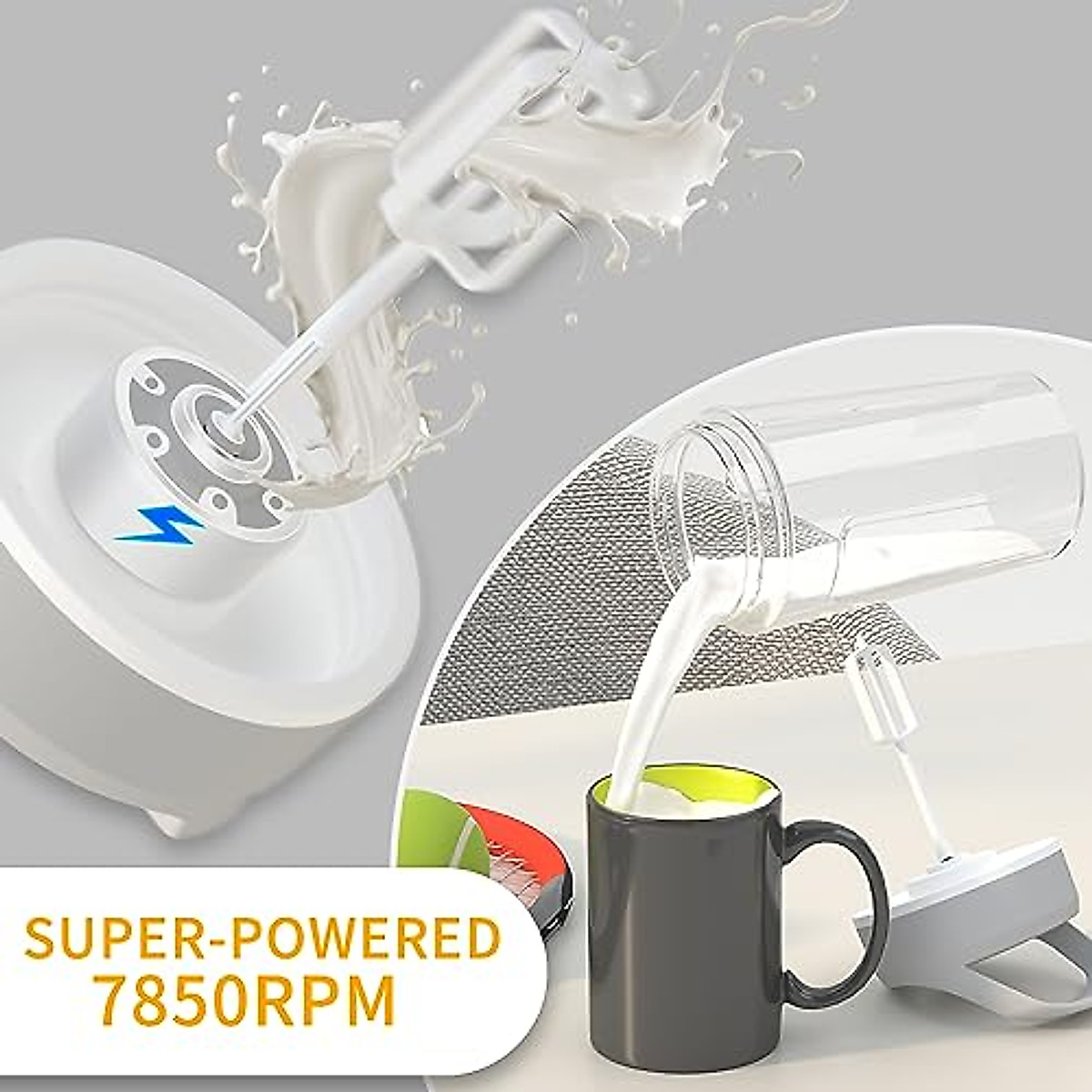 mountop Electric Protein Shaker Bottle, 18oz Rechargeable Blender Bottles, BPA-free Shaker Cups for Protein Shakes, Portable Drink Mixer Gym Accessories Pre Workout Bottles for Men/women, Grey