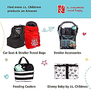 J.L. Childress Diaper Bag Organizer - Set of 5 Pouches - Organizing Pouches for Diaper Bag, Purse, Backpack - Clutch with Wrist Strap, Wet Bag, Food Pouch and More - Grey/Chevron