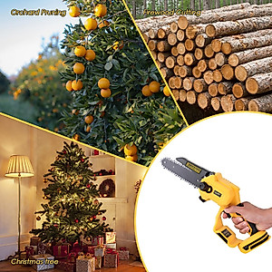 Mellif Cordless Power Chainsaw for Dewalt 20V Max Battery (Battery NOT Included) 6-Inch Hand-held Mini Pruning Saw with Brushless Motor & Replacement Chain for Wood Cutting | Tree Trimming | Camping