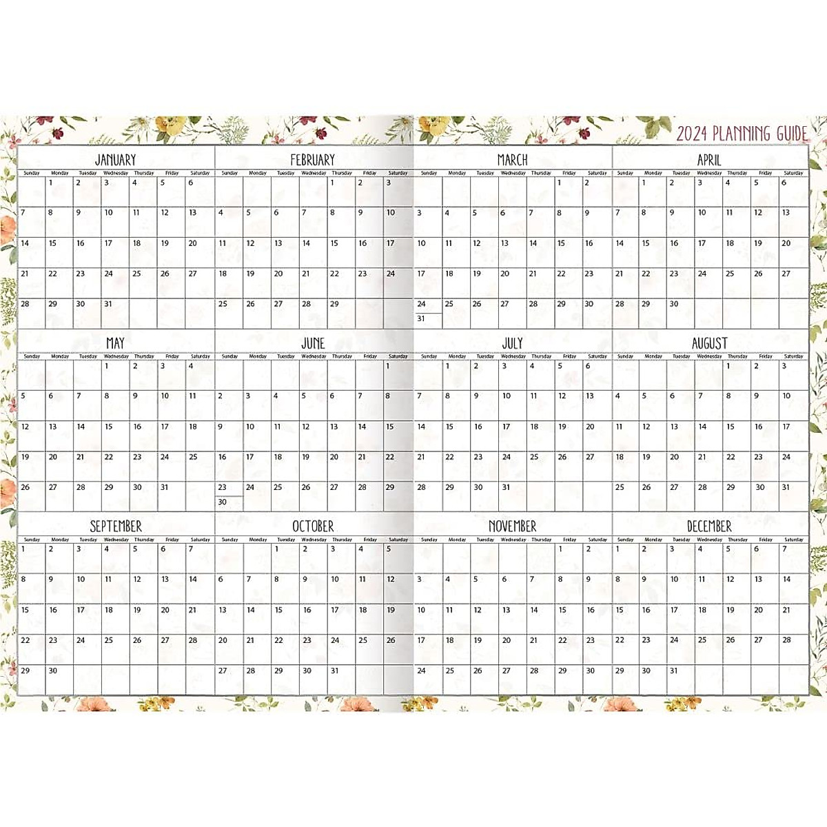 LANG Watercolor Seasons 2024 Monthly Planner (24991012124)