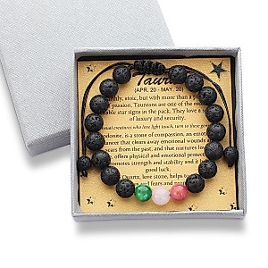 TGOLM Taurus Beads Crystal Adjustable Bracelet for Women Spiritual Jewelry Zodiac Birthday Gift