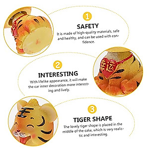 Amosfun 1pc Bobble Head Tiger Ornament Car Toy Digital Instrument Cluster Yellow Decor Nodding Head Toys Figurine Decor Little Auto Ornament Car Tiger Decorations Home Animal Decoration